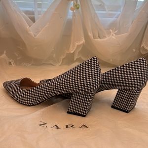 Zara | Shoes | Zara Gingham Block Heel Shoes | Poshmark
